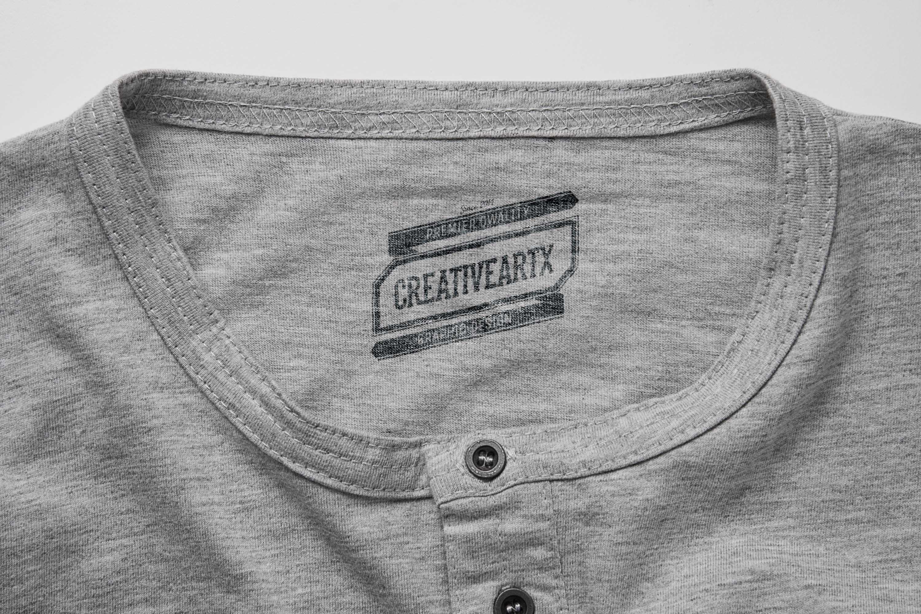 Tshirt Neck Top Label Mockup