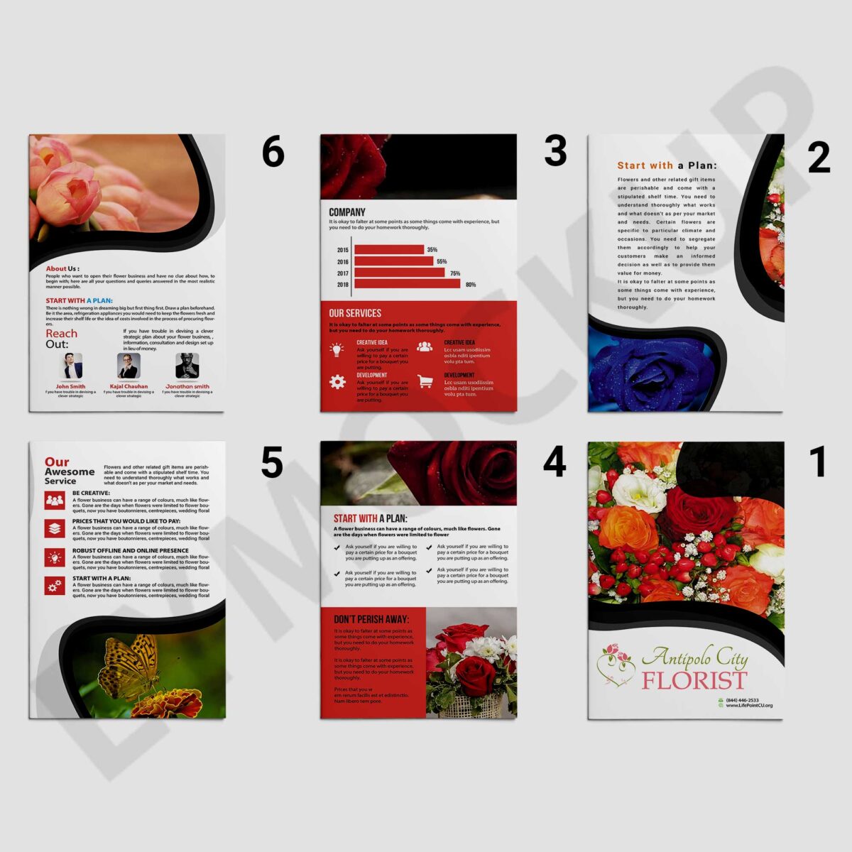 Creative Flower Product Brochure Template | eyMockup