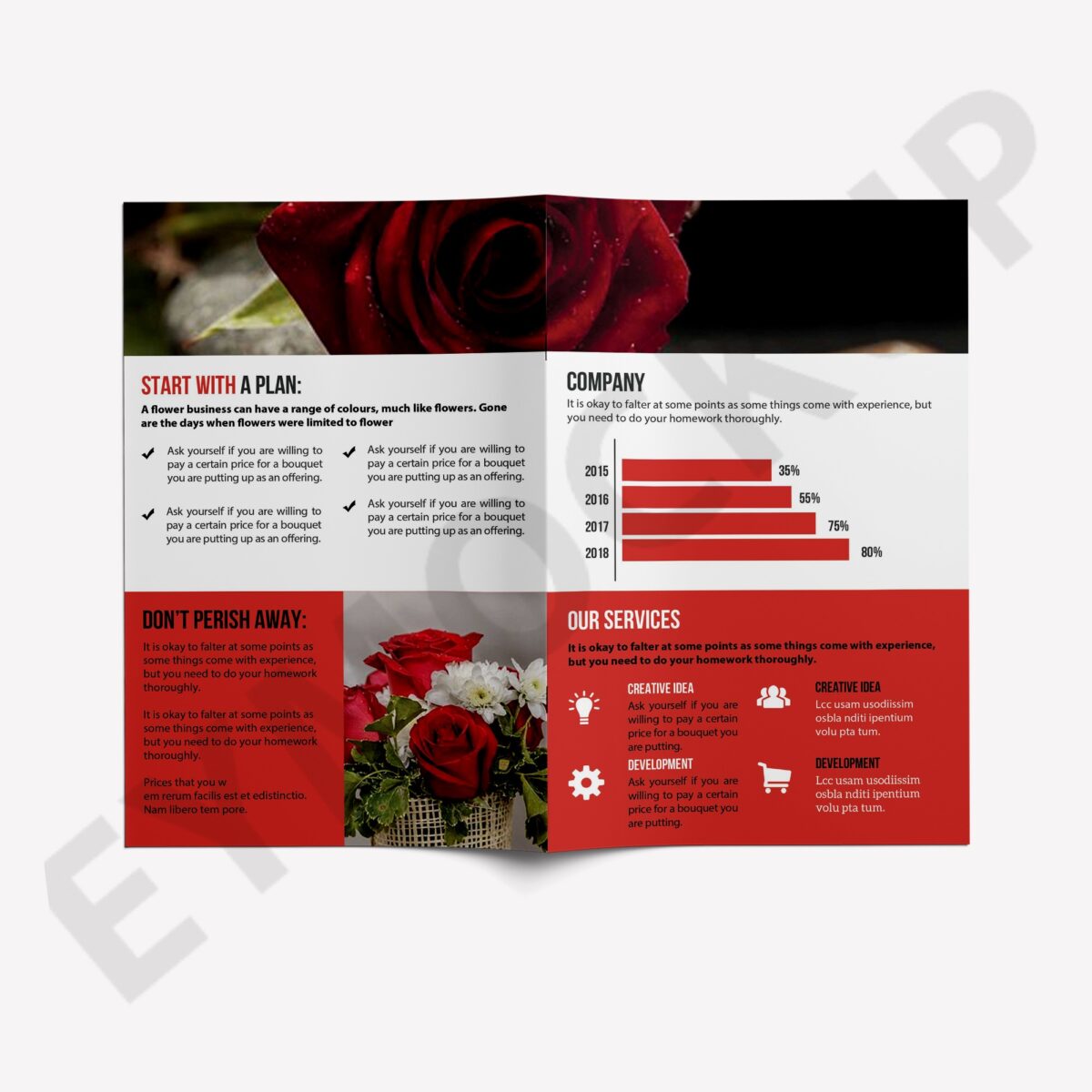 Creative Flower Product Brochure Template | eyMockup