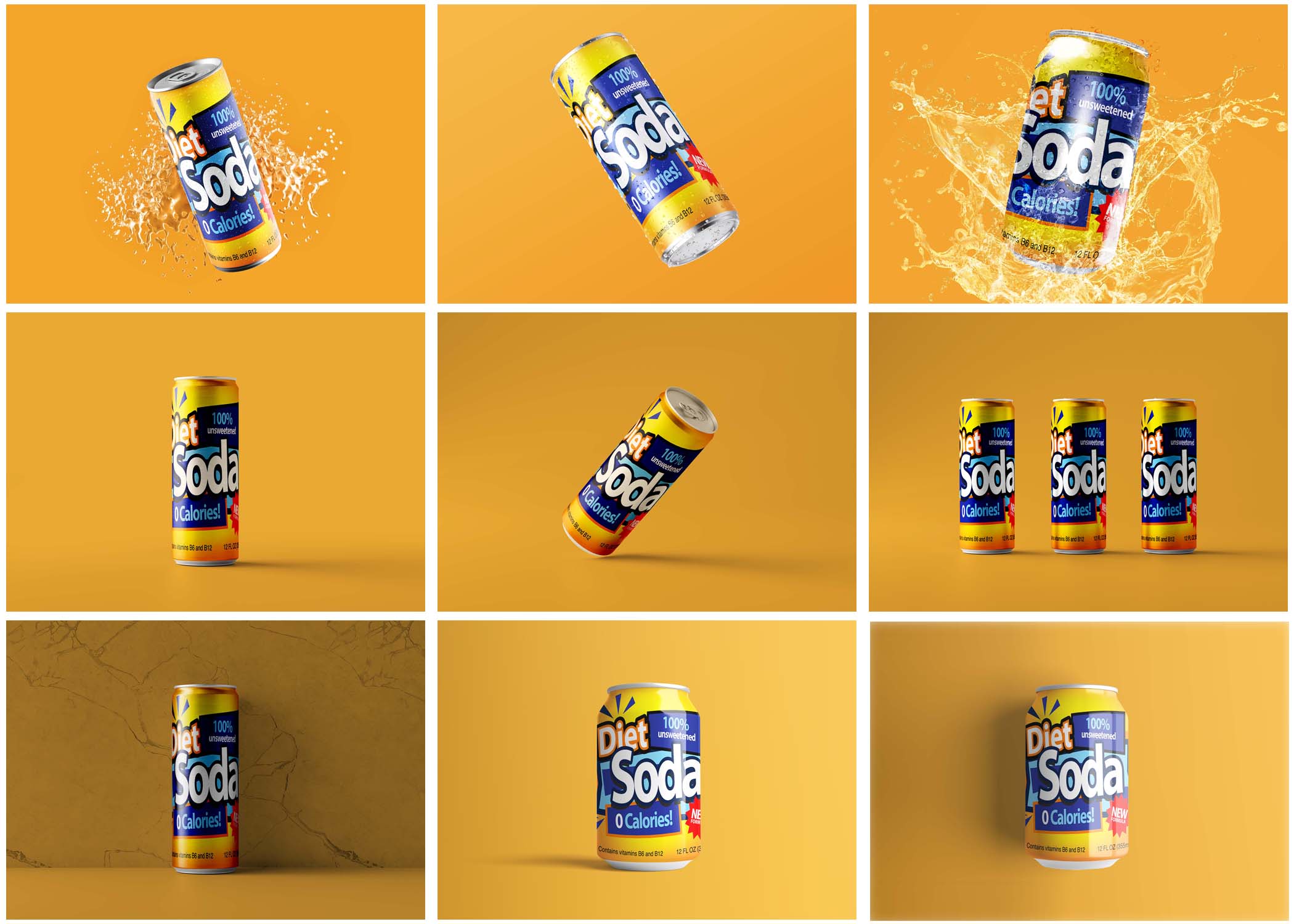 Soda | Drink | Tin | PSD Can Mock up | eyMockup