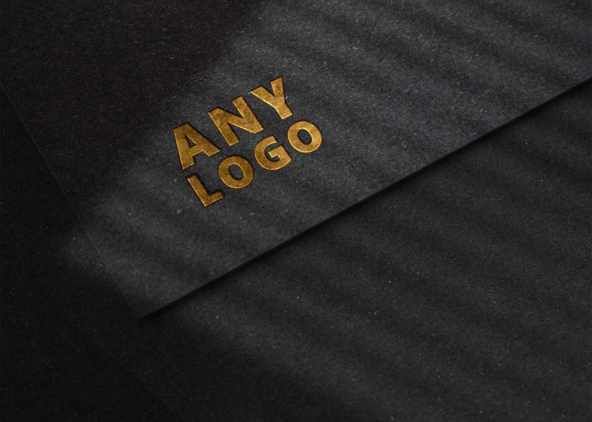 Black Paper Logo Mockup Template | eyMockup