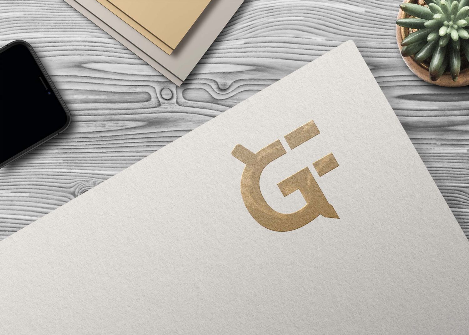 Gold Embossed Logo Mockup | eyMockup