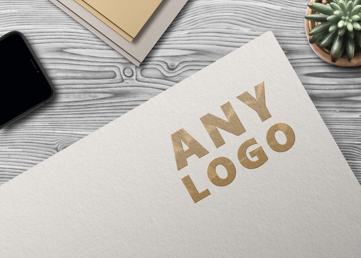 Gold Embossed Logo Mockup | eyMockup
