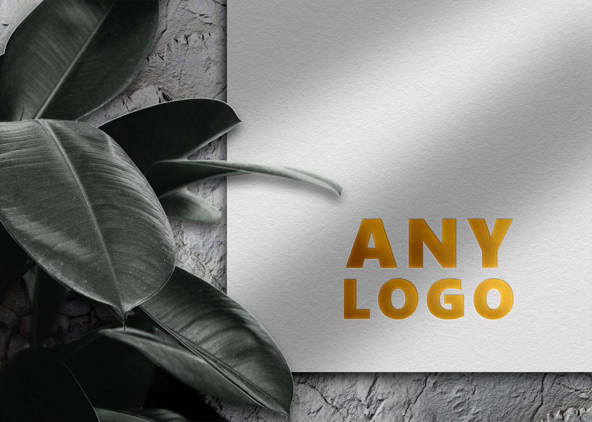 Gold letterpress Logo Mockup | eyMockup