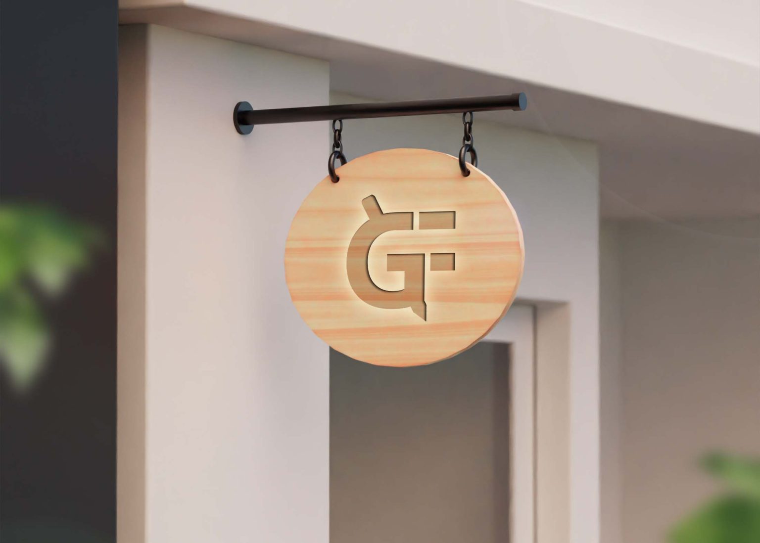 Hanging Sign Logo Mockup | eyMockup