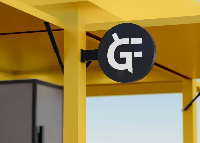 Hanging Sign Logo Mockup | eyMockup