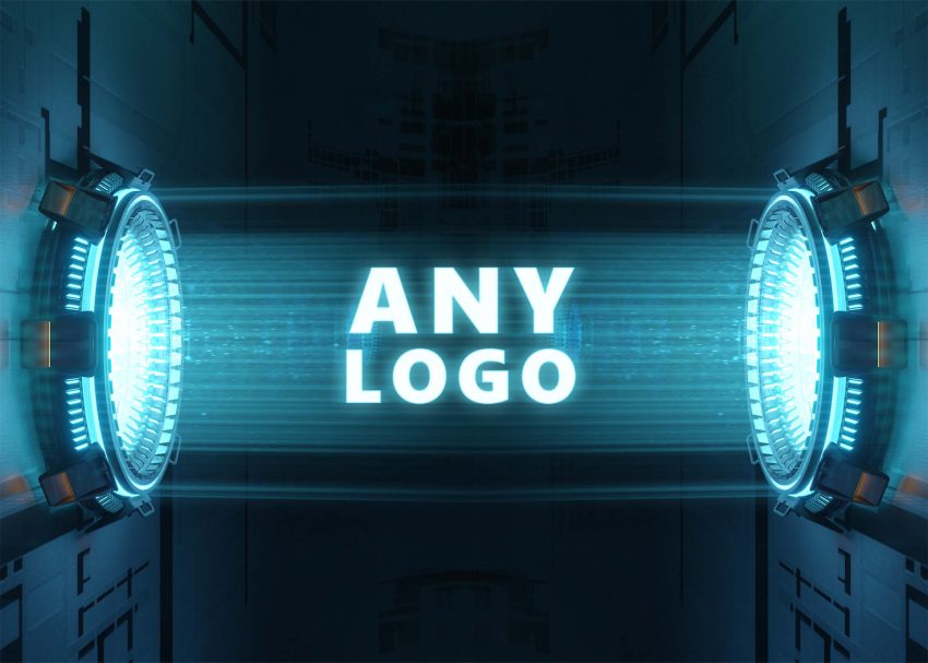 Hologram Light Logo Mockup | eyMockup