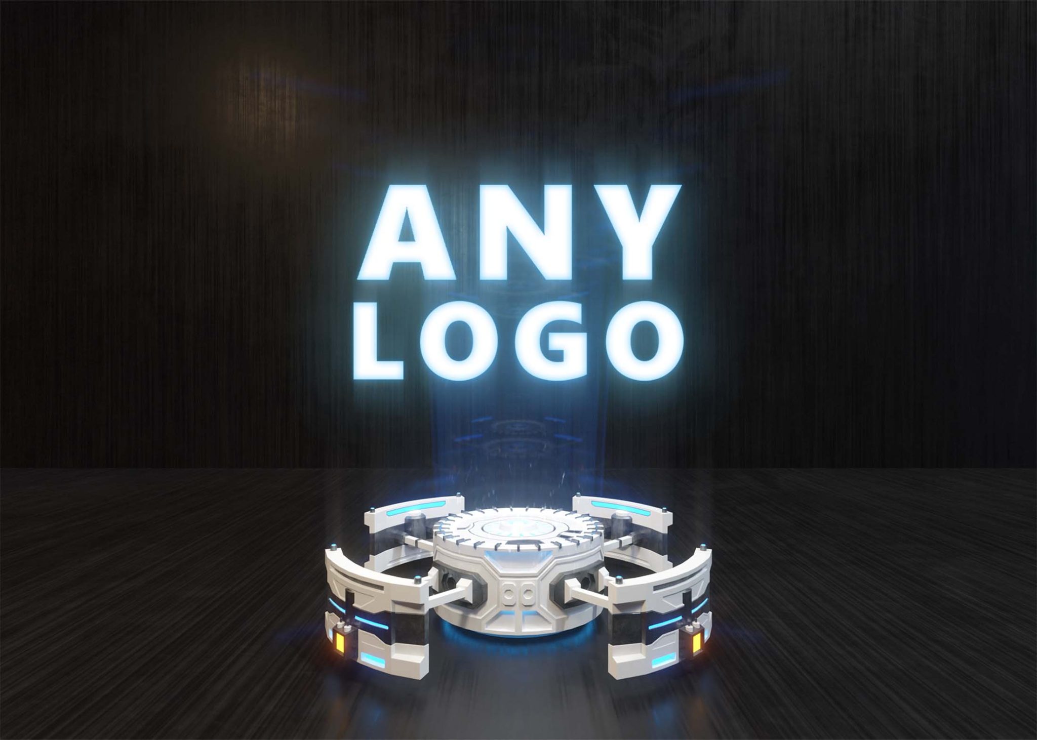 Hologram Light Logo Mockup | eyMockup