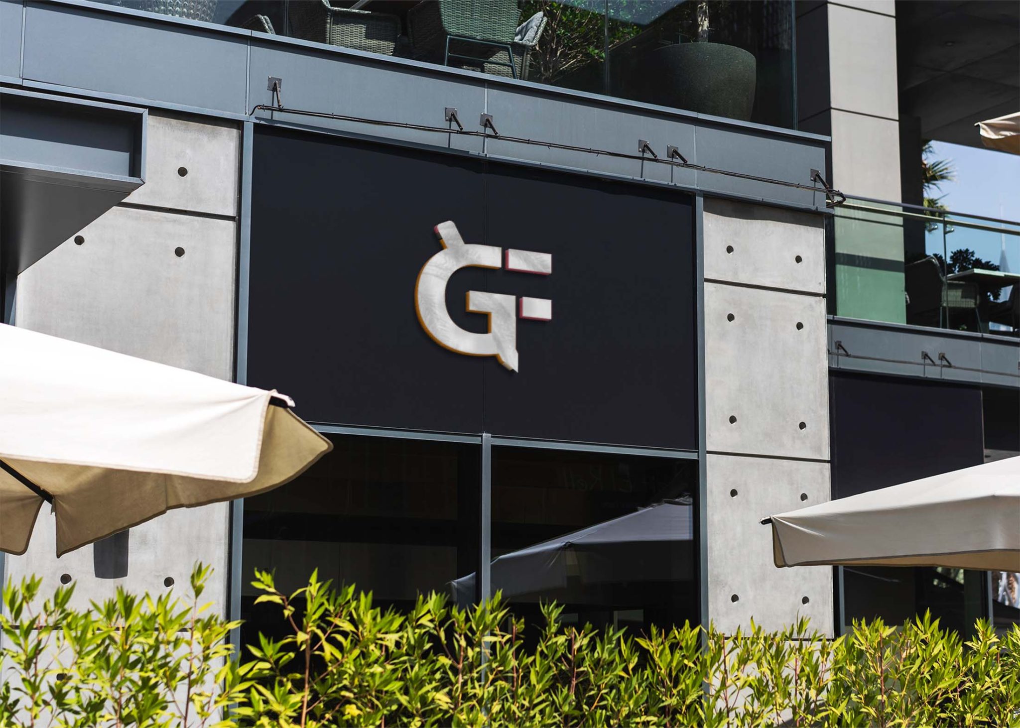 Store Front Wall Logo Mockup | eyMockup