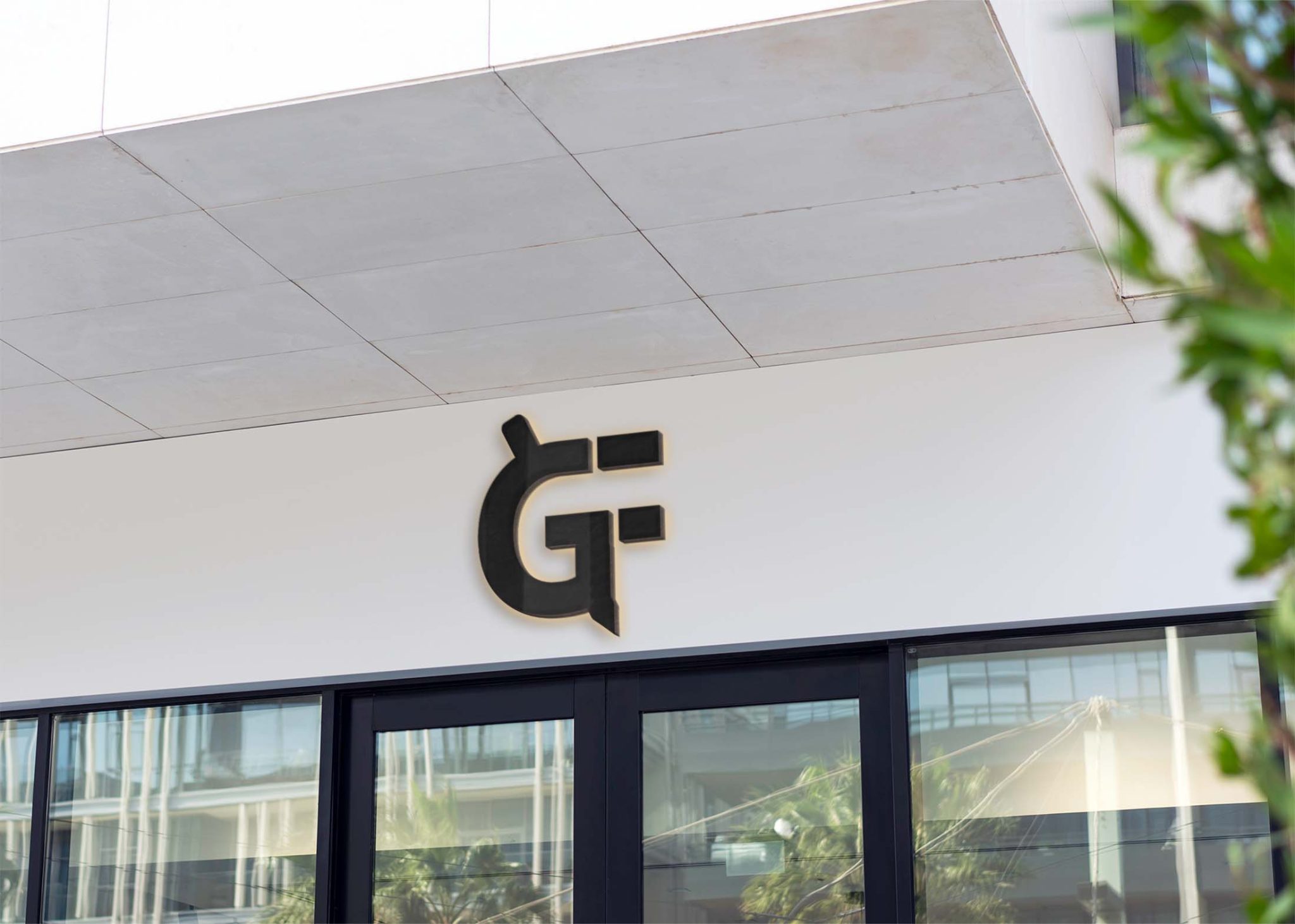 Store Front Wall Logo Mockup | eyMockup