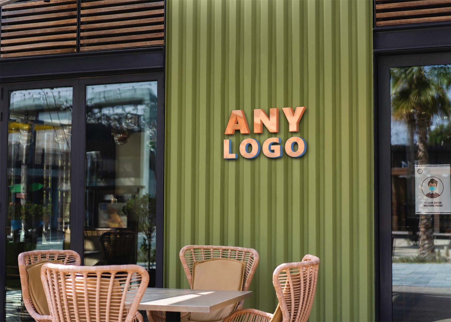 Store Front Wall Logo Mockup | eyMockup
