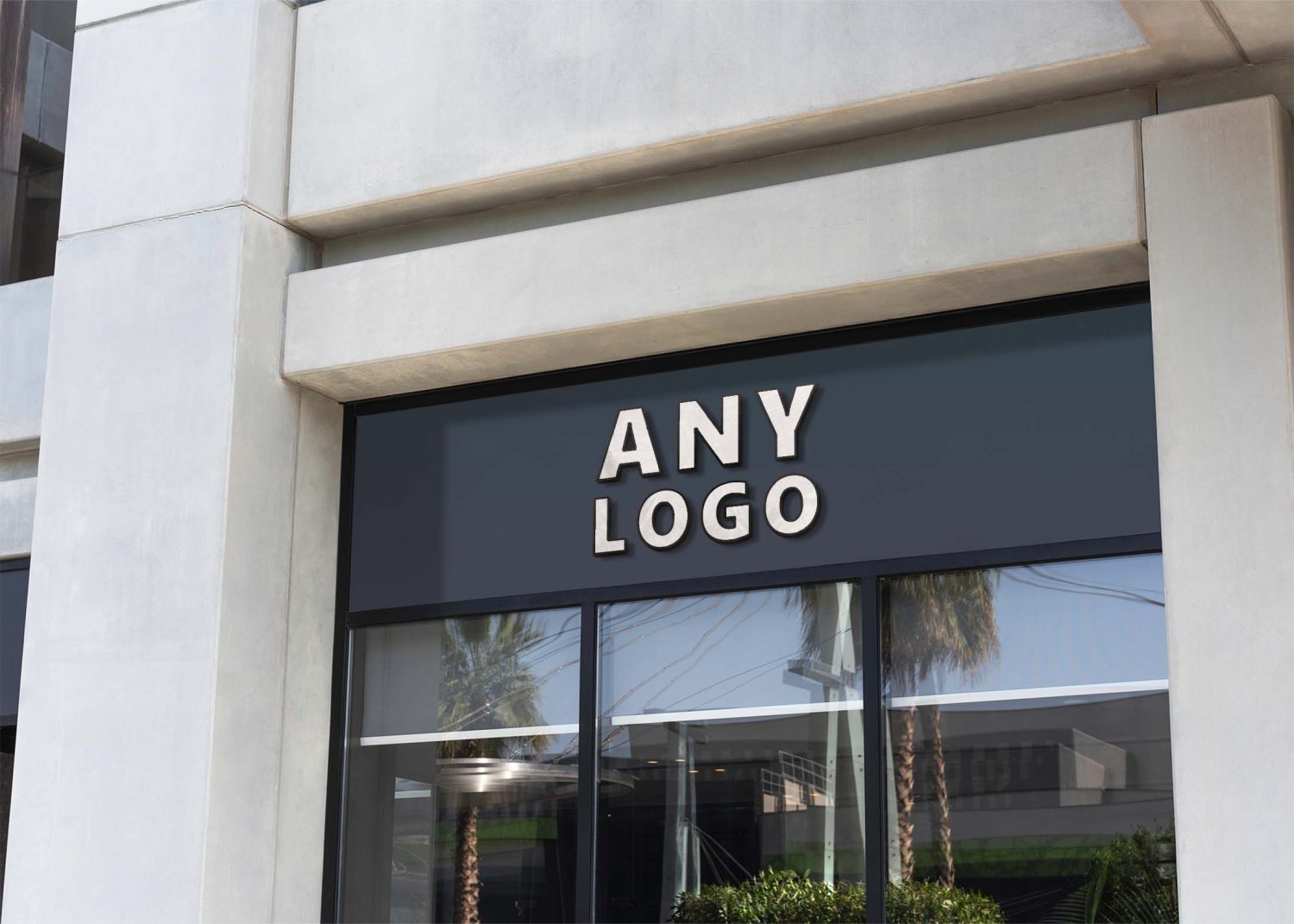Store Front Wall Logo Mockup | eyMockup