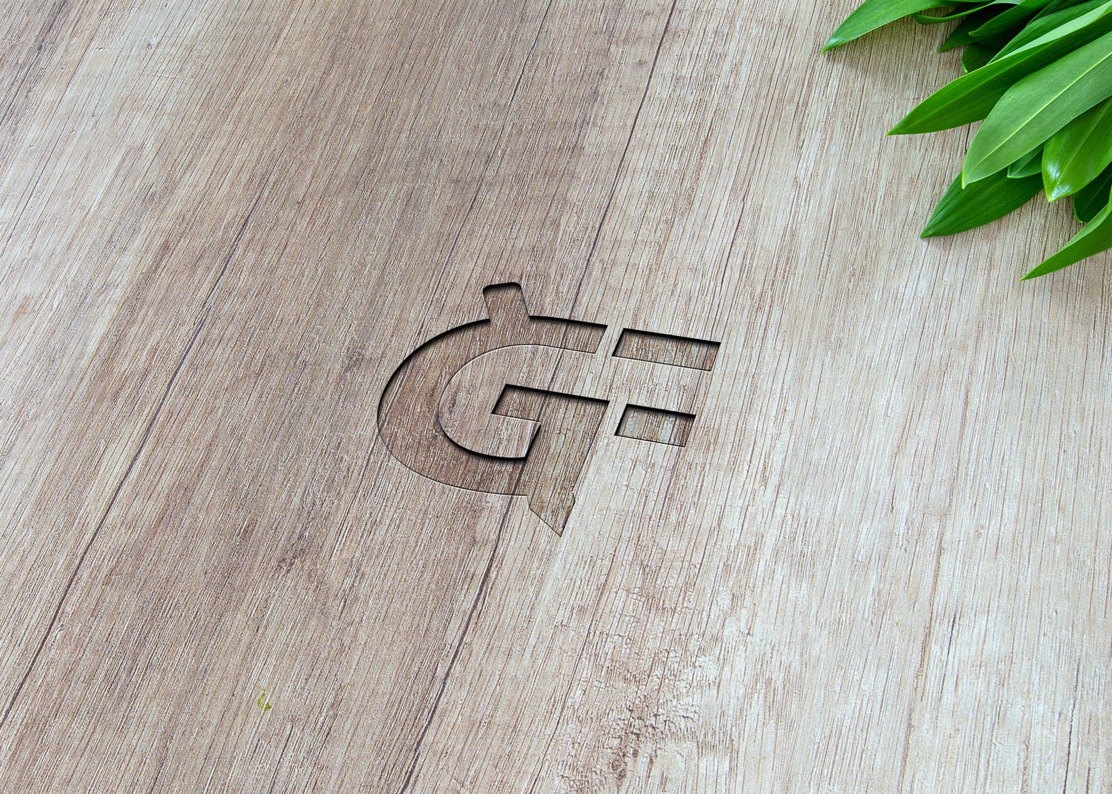 Wood Cutout Logo Mockup | eyMockup