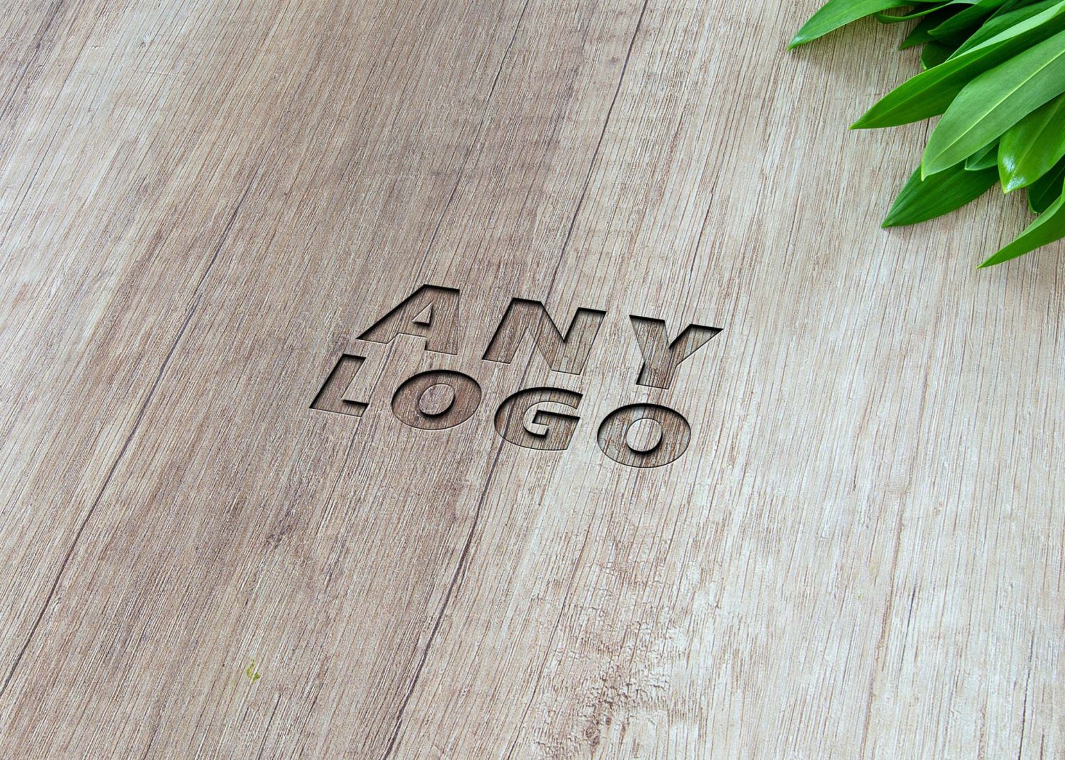 Wood Cutout Logo Mockup | eyMockup