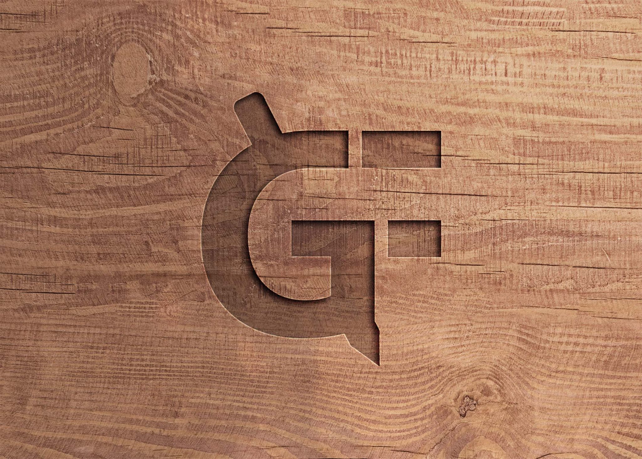 Wood Cutout Logo Mockup | eyMockup