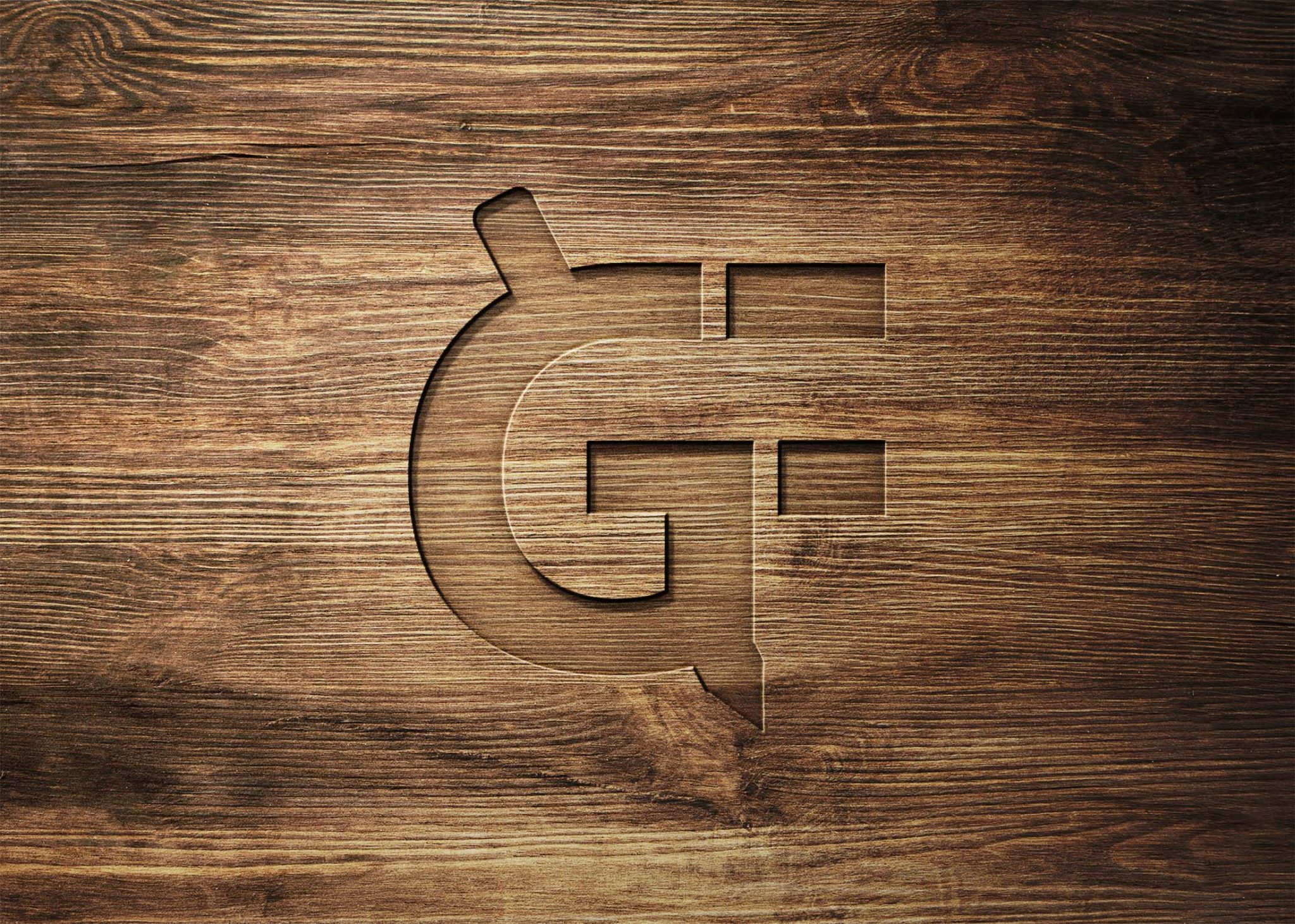 Wood Cutout Logo Mockup | eyMockup