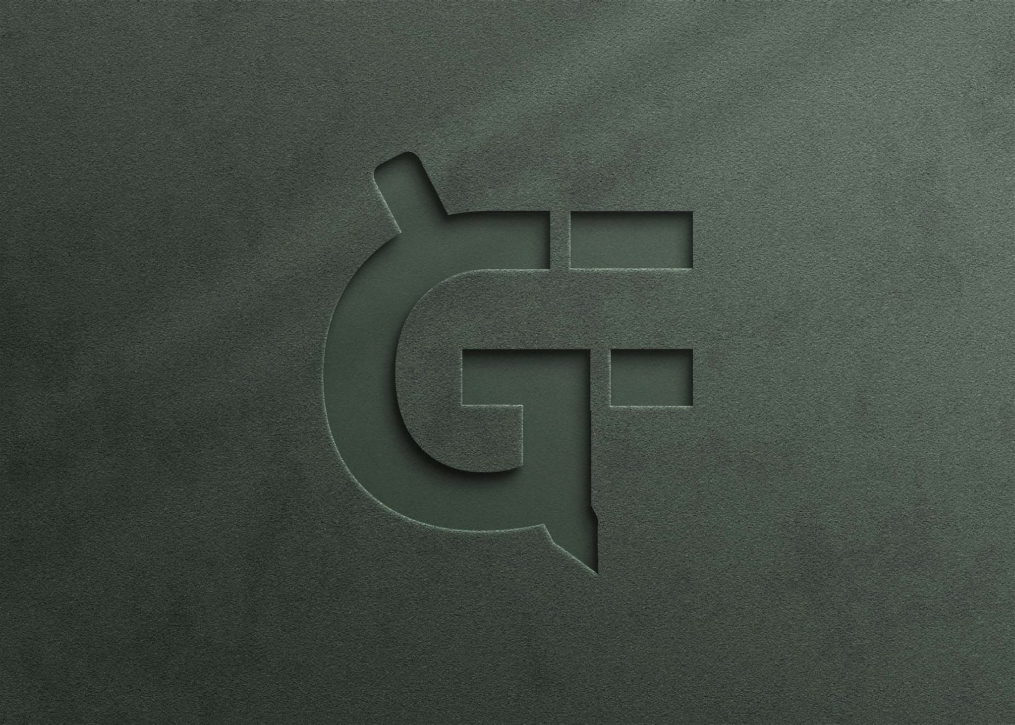 Green Background Pressed Logo Mockup | eyMockup