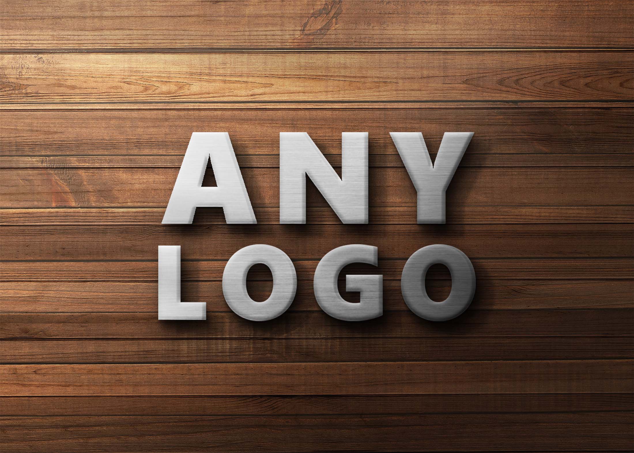 Wood Panel Background Logo Mockup | eyMockup