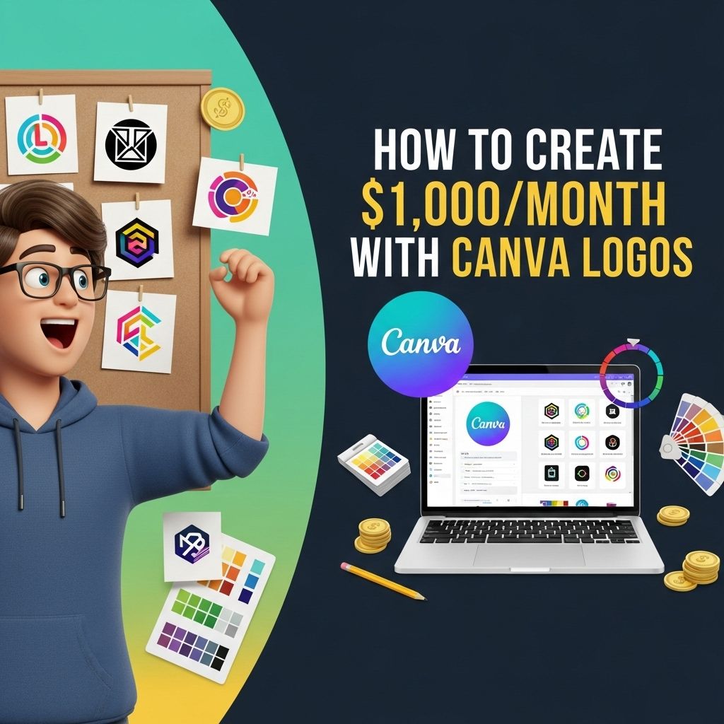 Earn $1,000/Month Creating Canva Logos